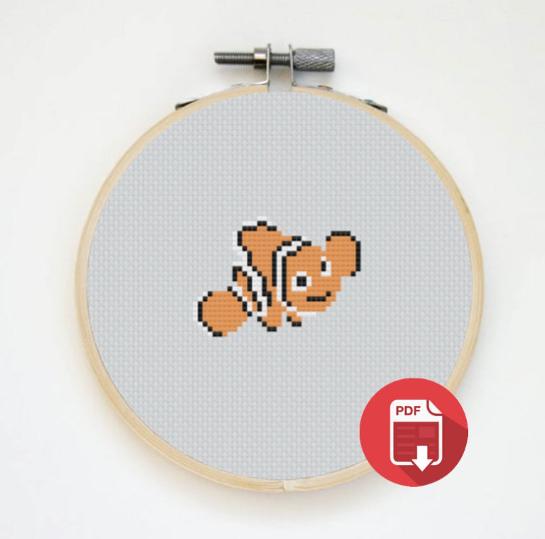 Cute Nemo Beginner Cross Stitch Pattern (PDF) - Etsy