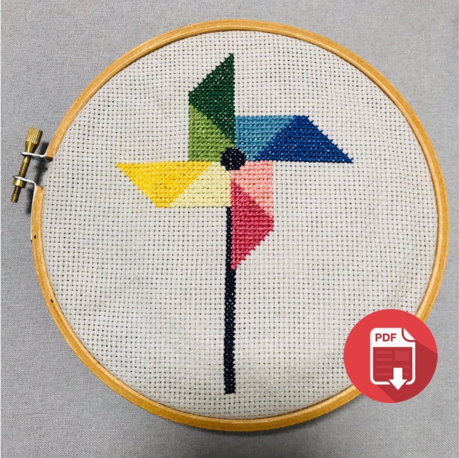 Pinwheel Cross Stitch Pattern PDF - Etsy