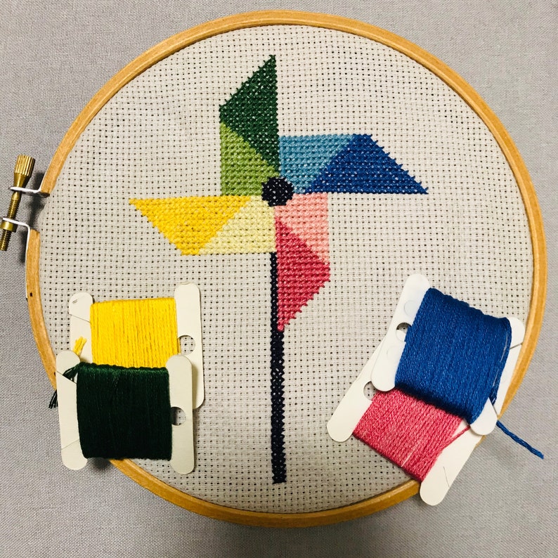 Pinwheel Cross Stitch Pattern PDF | Etsy