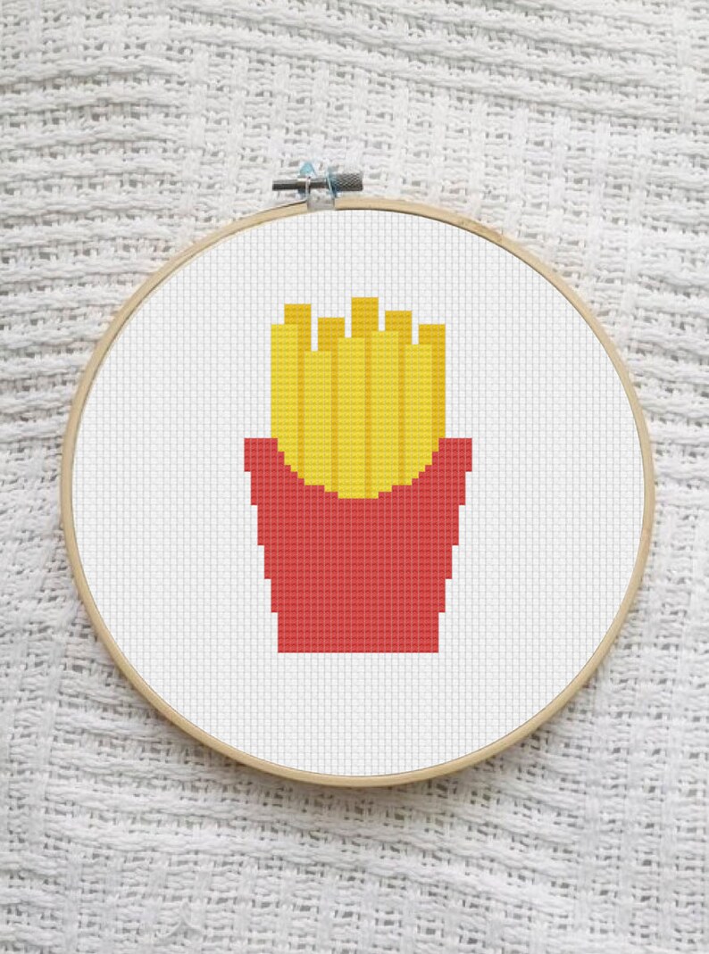 French Fries Cross Stitch Pattern PDF Food Cross Stitch - Etsy