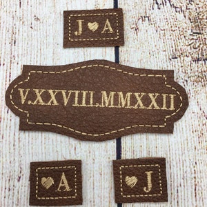 Embroidered Roman Numerals Date Patch, Anniversary or Wedding Date ...