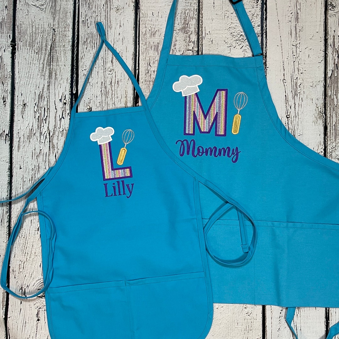 Adult & Child Matching Apron Set, Personalized Embroidered Mom Daughter ...
