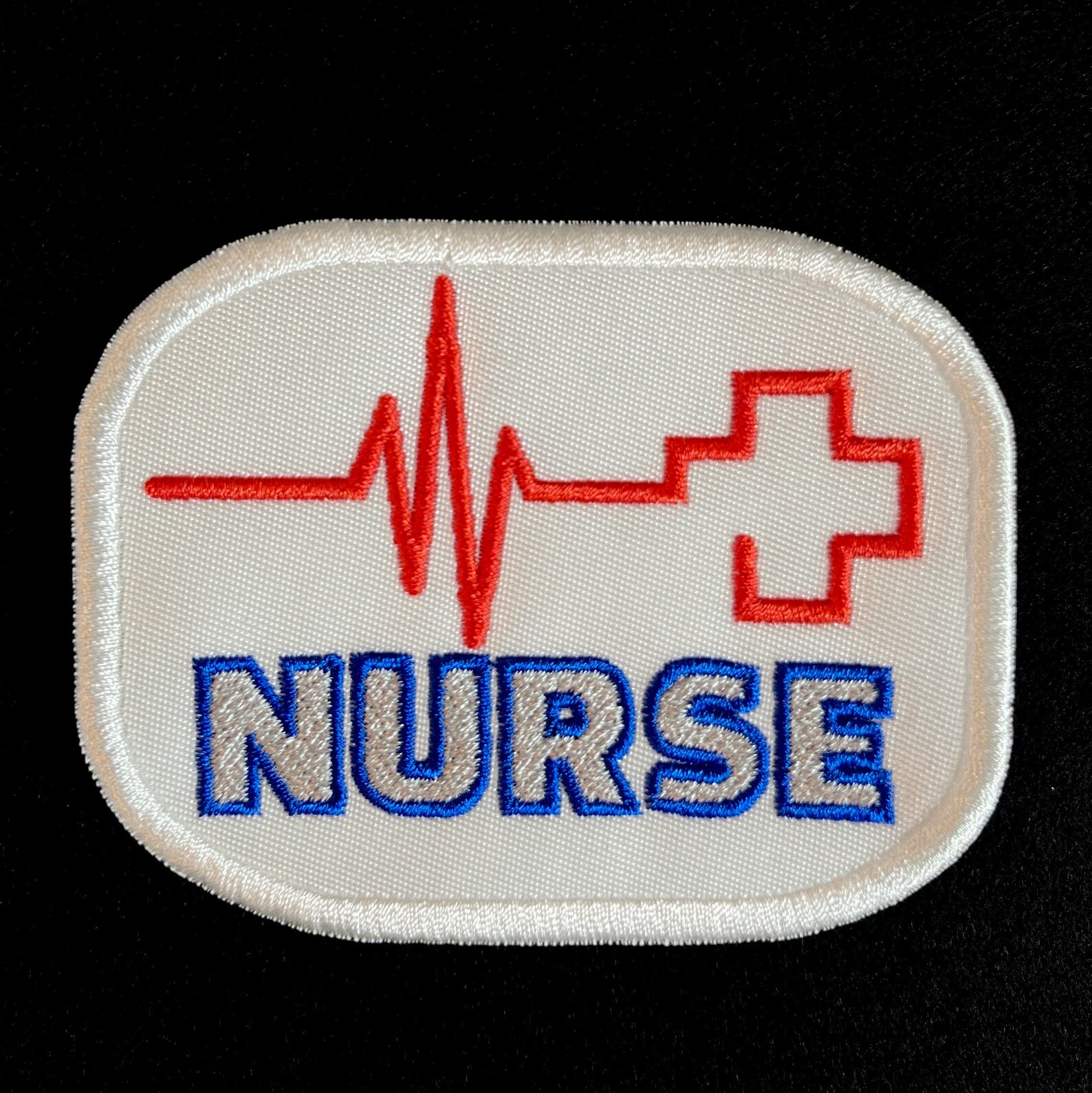 Nurse Patch With Heartbeat, Black or White Patch, Great Patch for ...