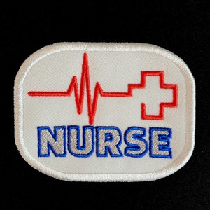 Nurse Patch With Heartbeat, Black or White Patch, Great Patch for Nursing RN, LPN, BSN for ...
