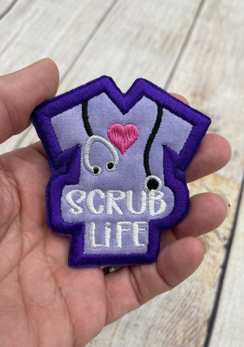 Scrub Life Patch, Embroidered Medical Staff Applique - Etsy