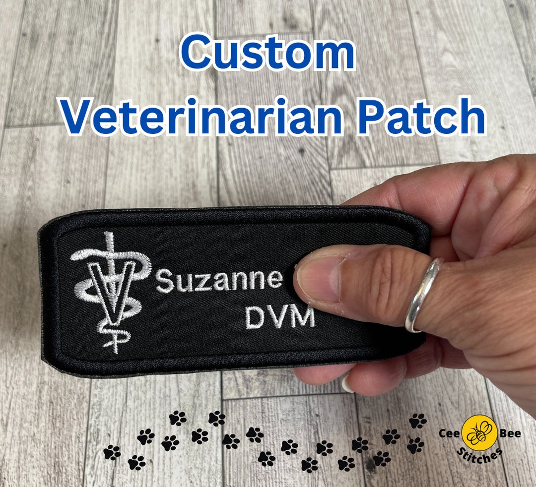 Custom Veterinarian or Vet Tech Patch, Vet Jacket Patch, Custom Embroidered Patch for Jacket ...