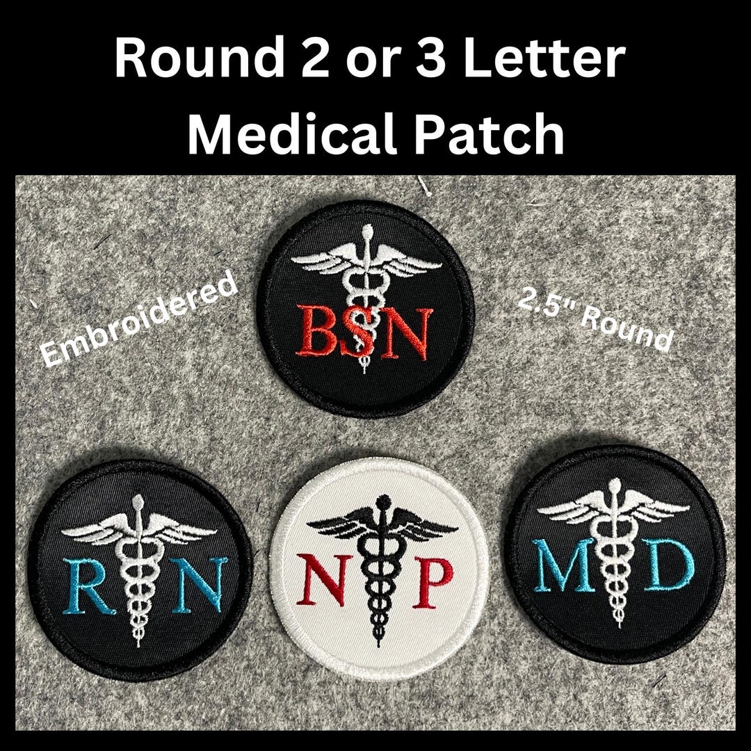 Custom Embroidered Round Patch W Medical Credentials, Scrub Savers ...
