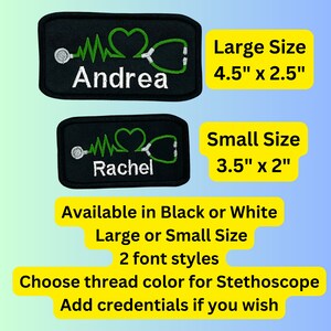 Medical Name Patch With Stethoscope, Embroidered Patch for Scrubs ...