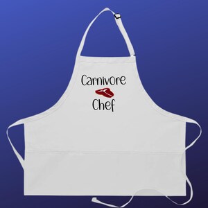 Carnivore Chef Adult Embroidered Apron With Pockets, Perfect Gift for ...