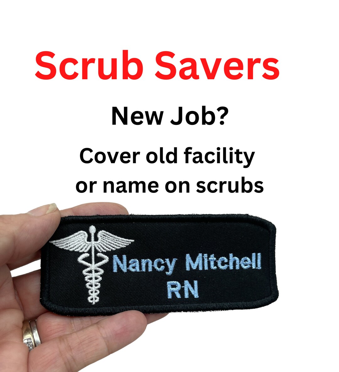 Scrub Savers, Embroidered Patch for Medical Staff, Scrub Patch to Cover ...