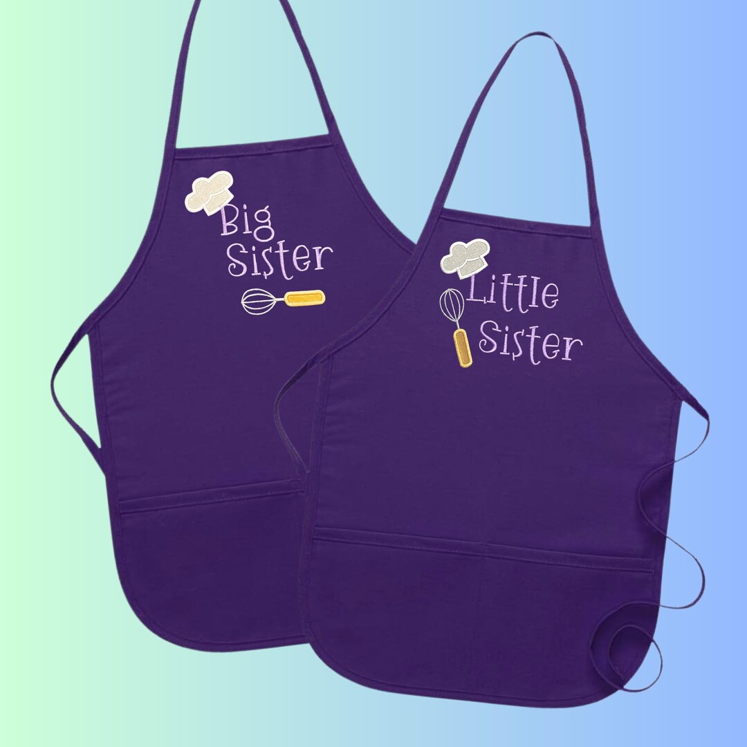 Big Sister & Little Sister Apron Set W Pockets, Cute Matching Apron Set ...