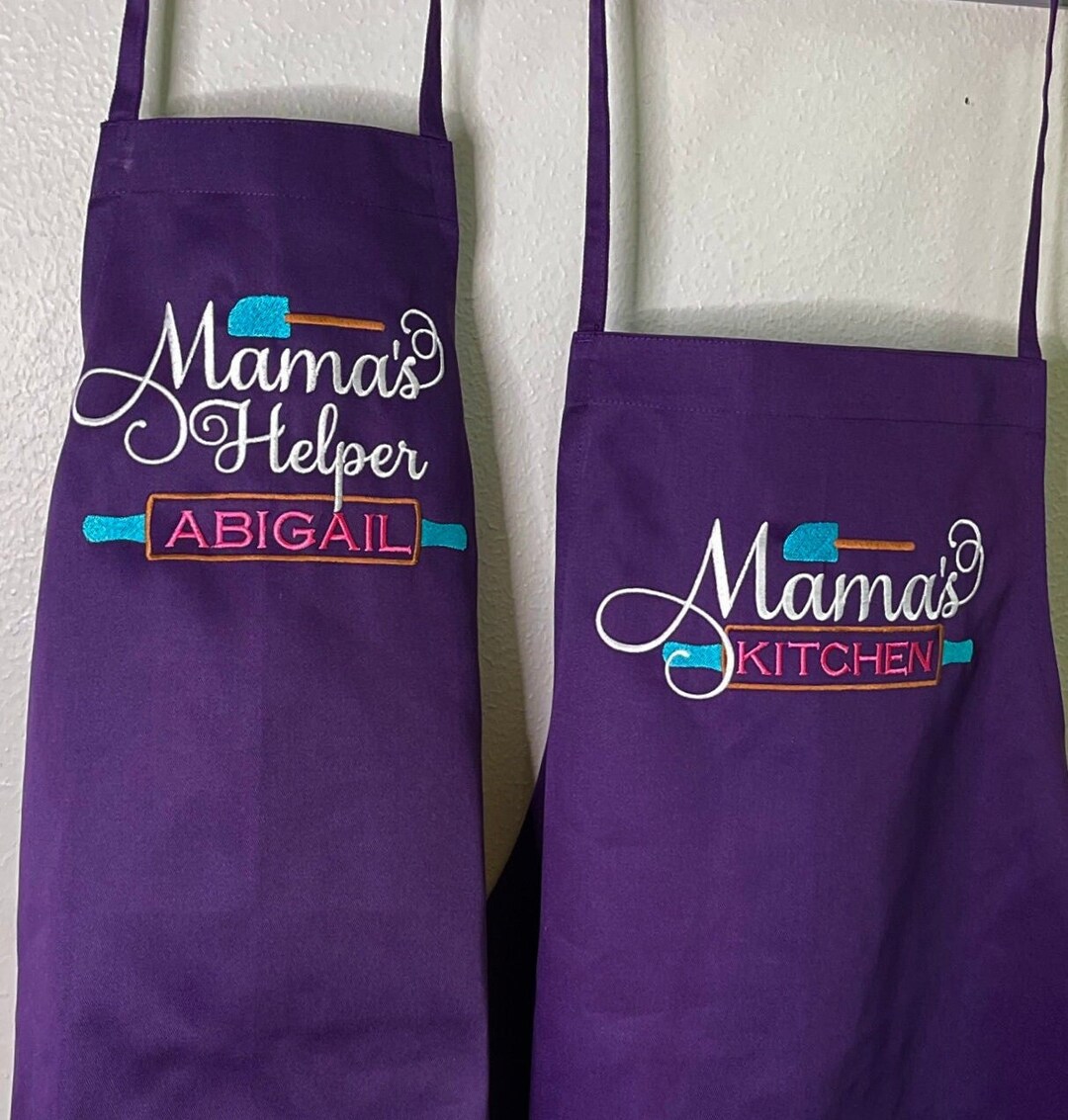 Mama and Mamas Helper Mother and Child Apron Set With - Etsy