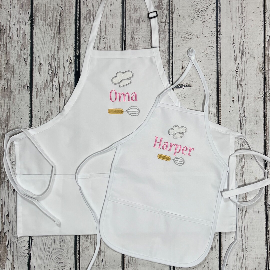 Personalized Embroidered Adult & Child Matching Apron Set With Pockets ...
