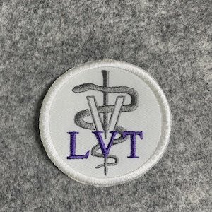 One Custom Vet Tech Patch Embroidered W Credentials, 2.5" Round, Vet ...