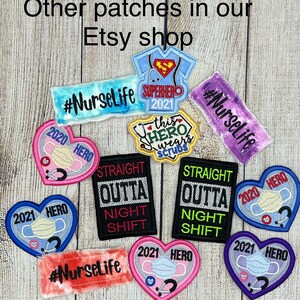 Nurse Patch With Heartbeat, Black or White Patch, Great Patch for ...