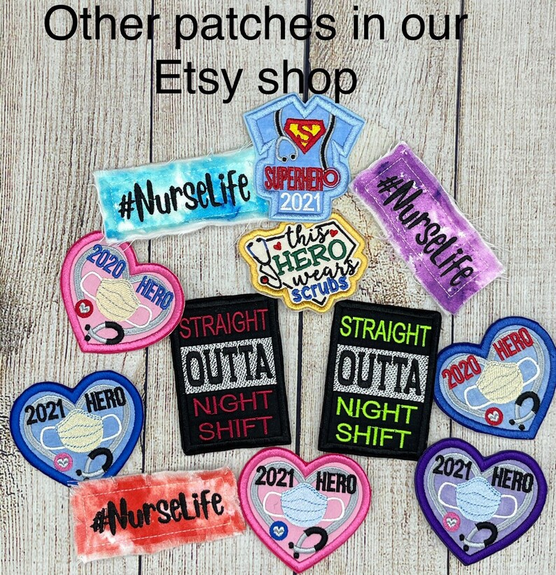Nurse Patch With Heartbeat, Black or White Patch, Great Patch for ...