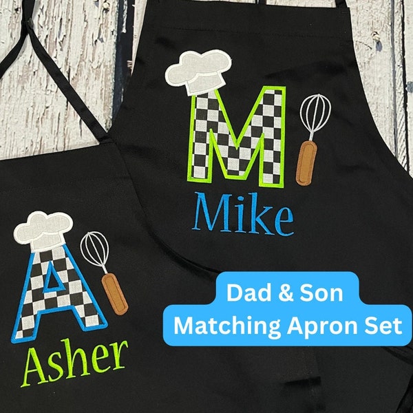 Personalized Apron Father and Son - Etsy