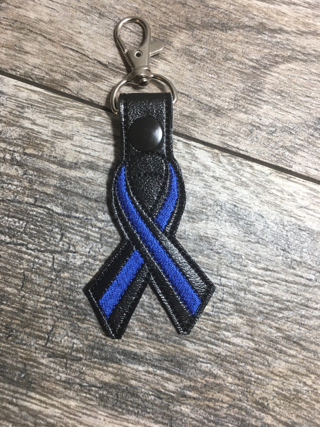 Thin Blue Line Keychain - Etsy