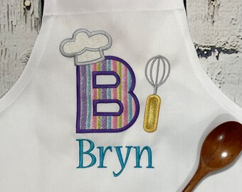 Boys or Girls Personalized Embroidered Apron With Name and - Etsy