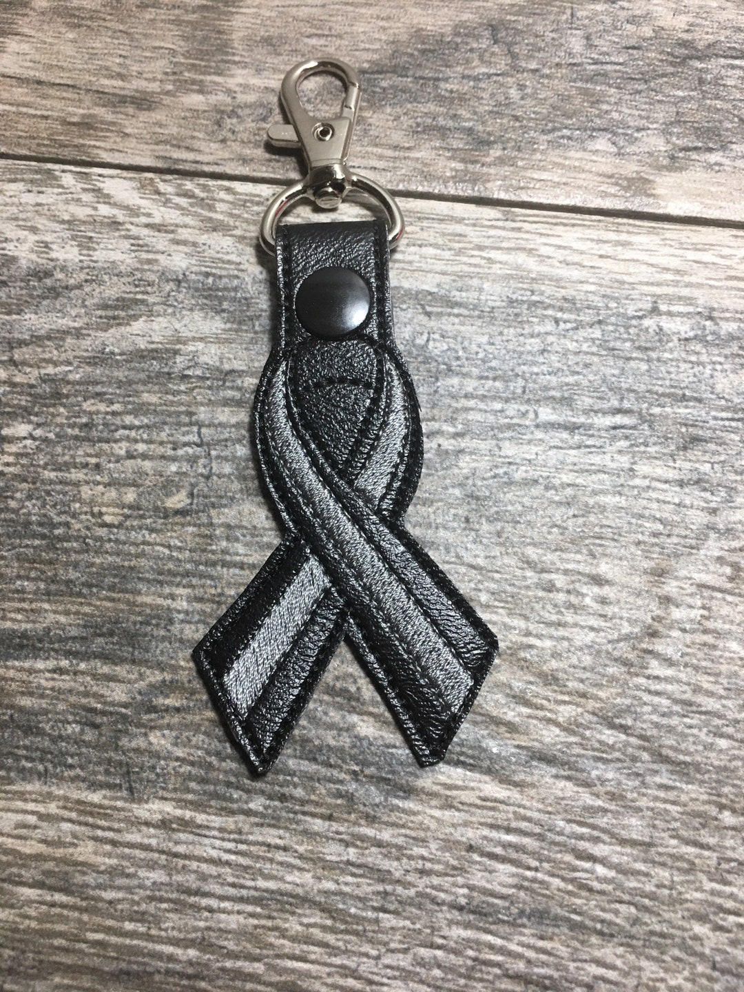 Thin Gray Line Keychain - Etsy