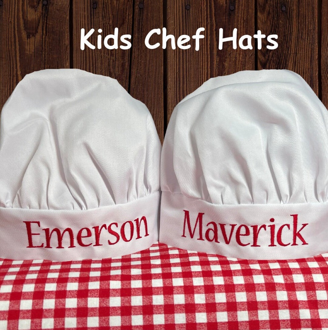 Chef Hat for Kids With Embroidered Name, Child Chef Hat, Adjustable to ...