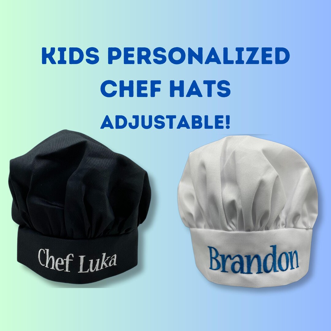 Chef Hat for Kids With Embroidered Name, Child Personalized Chef Hat in ...