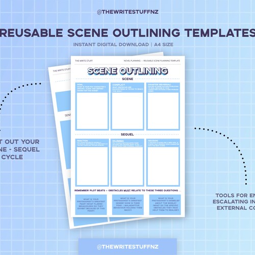 Scene Planning Template for Novel Writing Outline Your Scene | Etsy