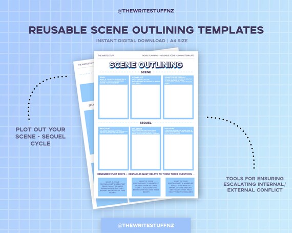 Scene Planning Template for Novel Writing Outline Your Scene | Etsy