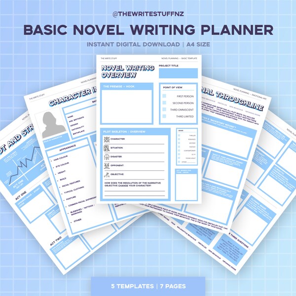 Novel Writing Template - Etsy