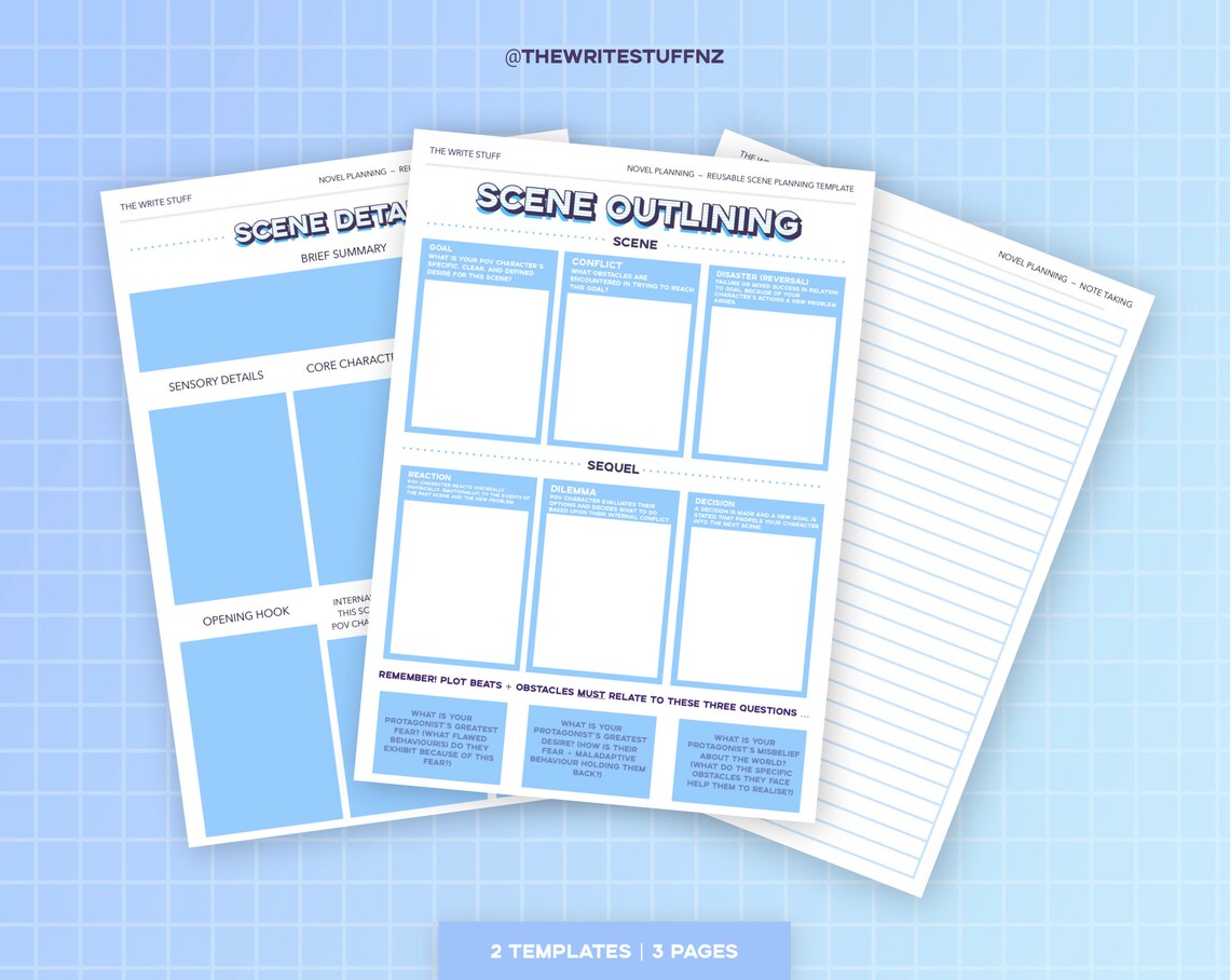 Scene Planning Template for Novel Writing Outline Your Scene - Etsy