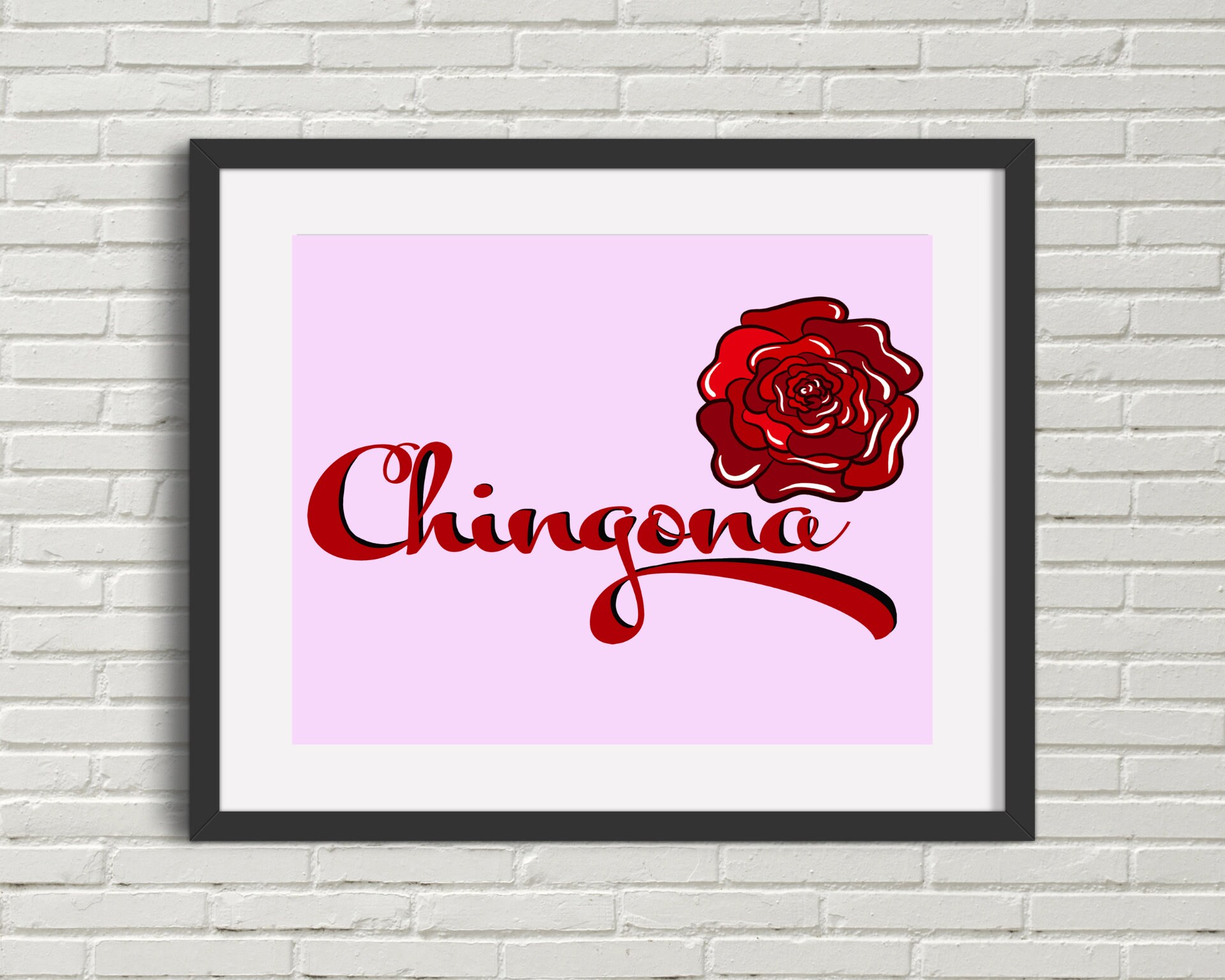 Chingona and a Rose Wall Art Latinx Cute Wall Art - Etsy