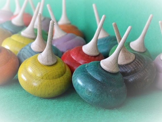 Kreisel Fingerkreisel Wooden Gyro Colorful | Etsy UK