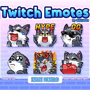 6x Wolf Stream Emotes | LOL | Hype | GG | Crying | Rage | Love - Etsy