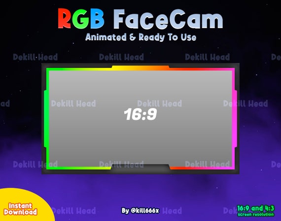 RGB Facecam Overlay Animated Webcam Color Cycle Stream - Etsy