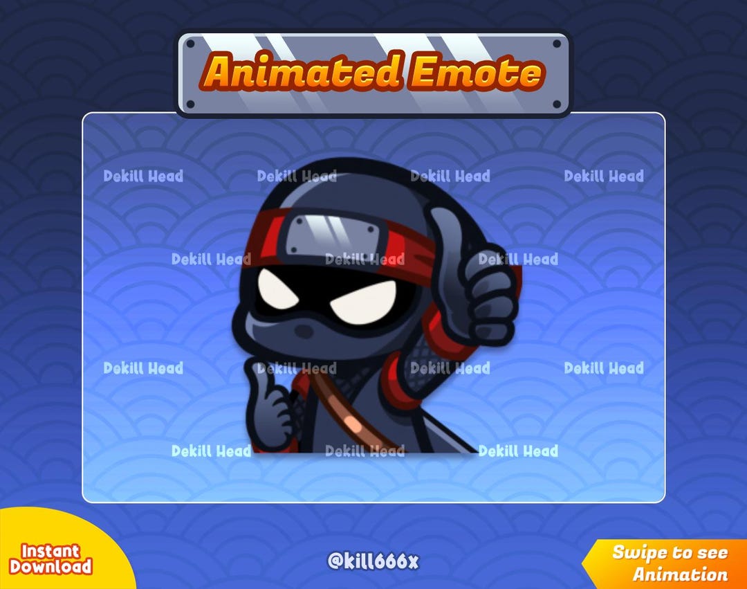 Thumbs up Black Ninja | Animated Emote | Gif | Stream Alerts | Twitch ...