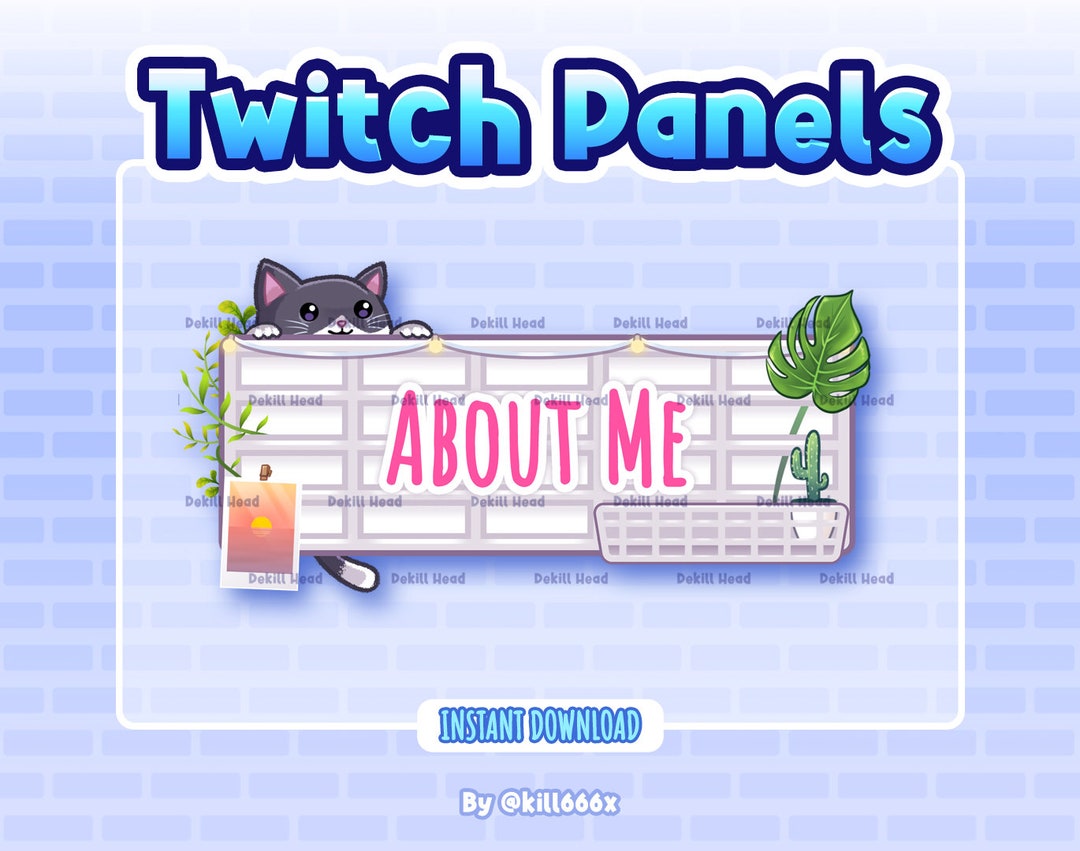 Cute Cat Twitch Panels | Wire Mesh Design (digital Download) - Etsy