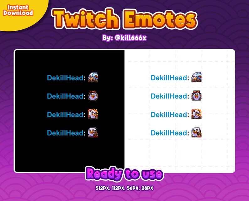 10 Stream Emotes Chibi Eagle Hello Ban LOL Hype Love Angry Pistol ...