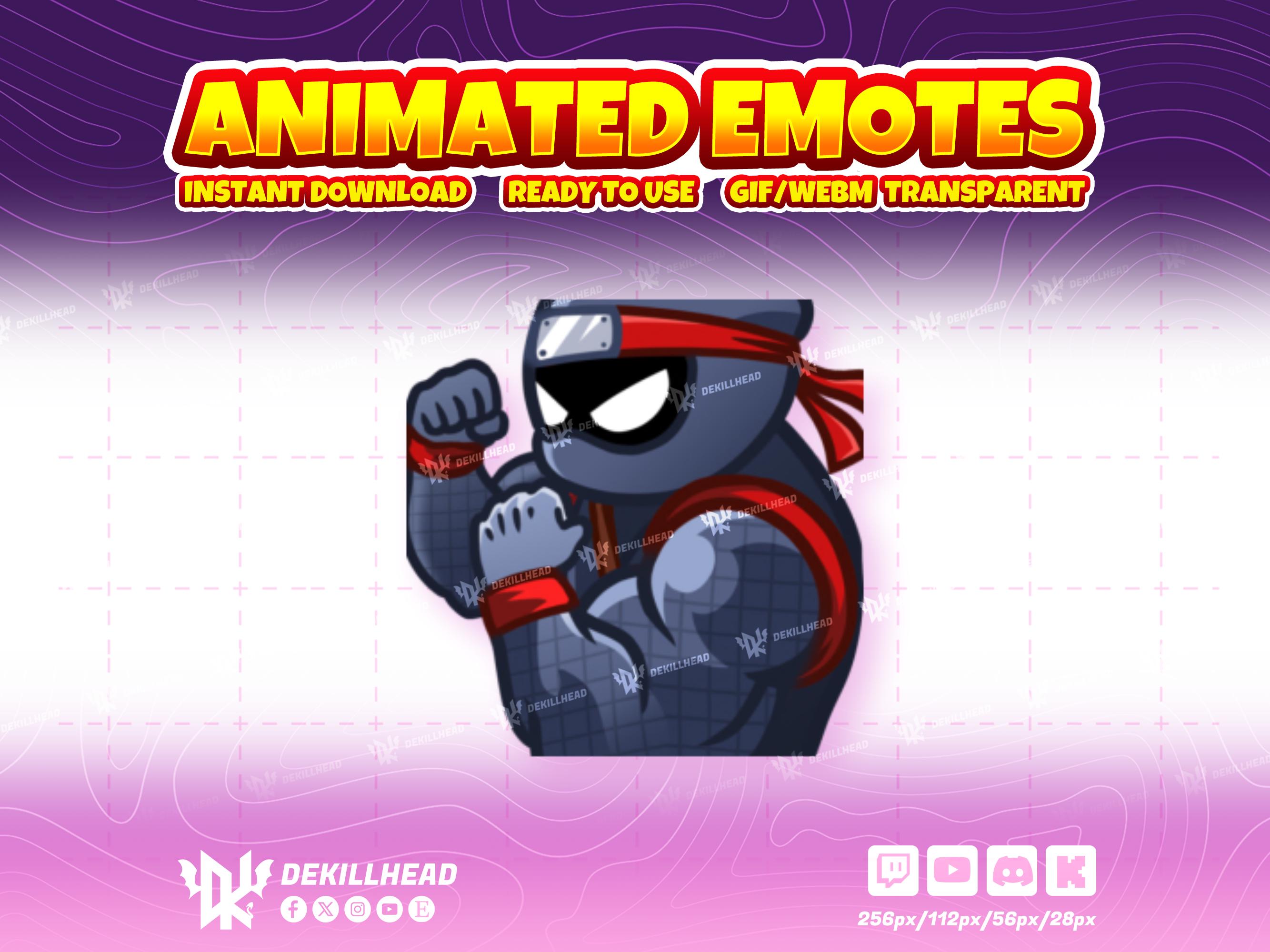 Animated Ninja Buff Emote: Muscle Flex Twitch/discord (WEBM + GIF + PNG ...