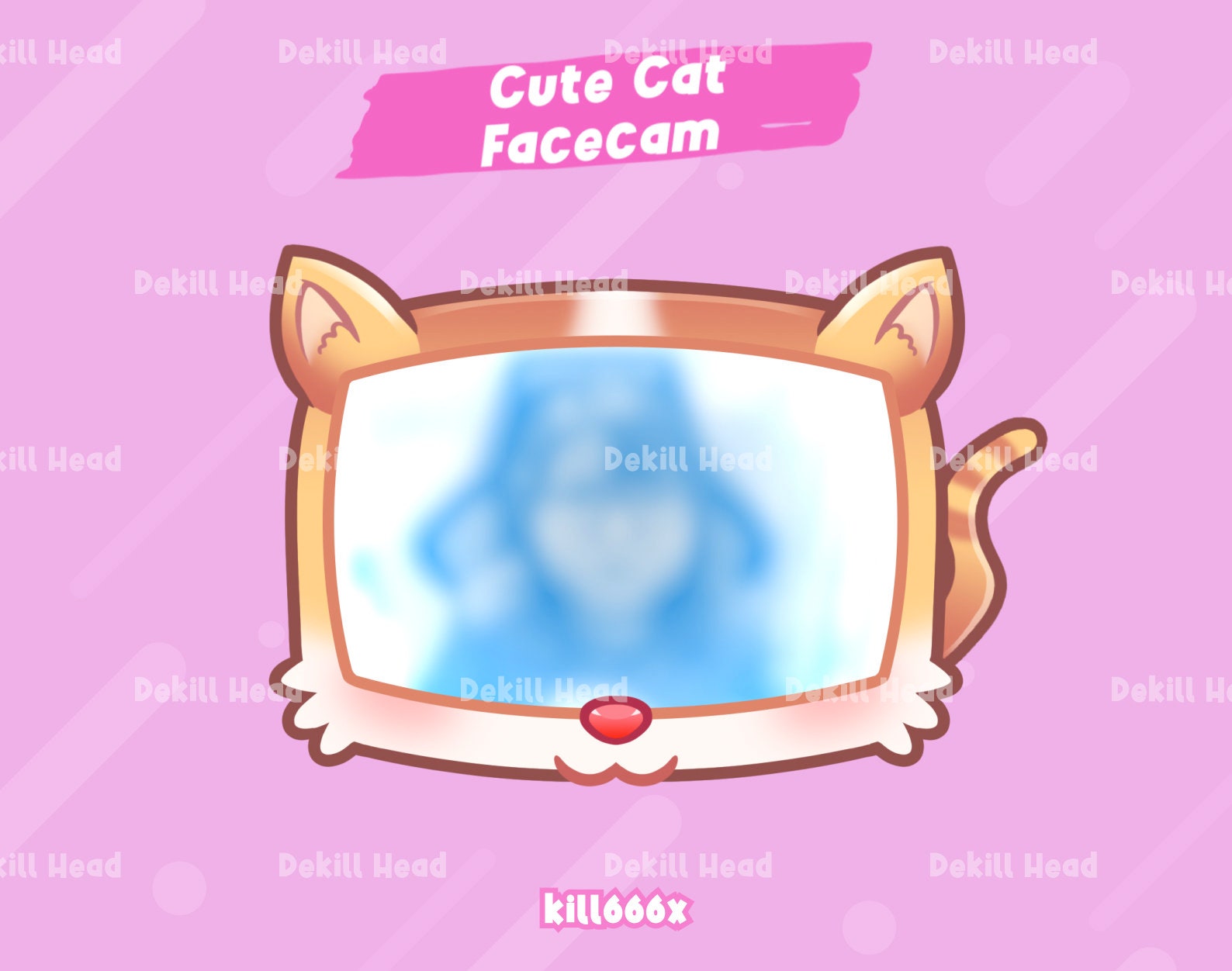 Animated Cute Cat Facecam | Orange, White Skin - Etsy