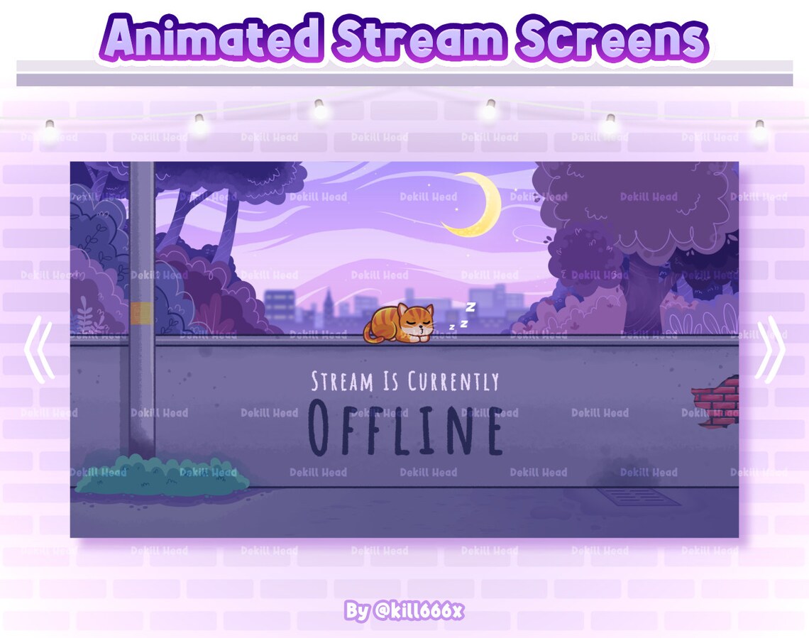 Animated Sleeping Cat Stream Screens: Starting Soon, BRB, Ending ...