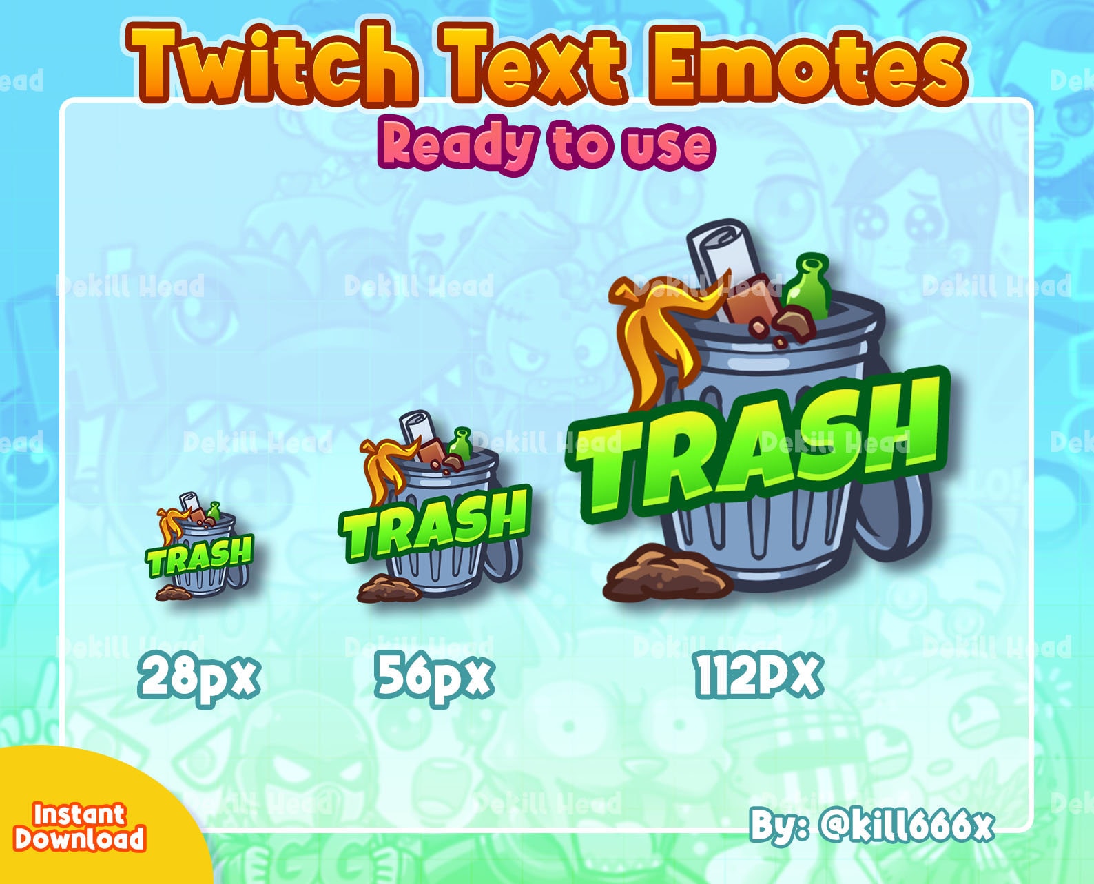 Trash Twitch Emote Twitch Text Emote - Etsy