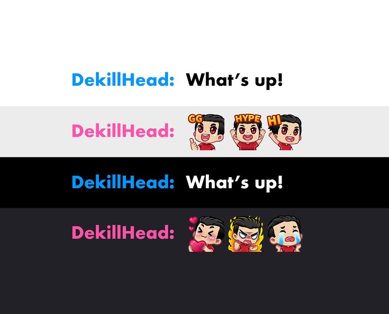 6 Stream Emotes - Cool Chibi Gamer Boy With Black Hair - Etsy