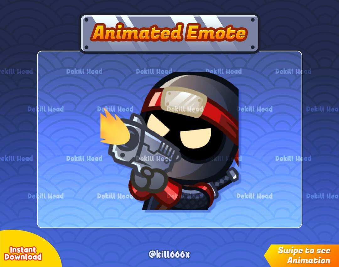 Black Ninja Handgun | Pistol | Shooting | Gun | Animated Emote | Gif ...