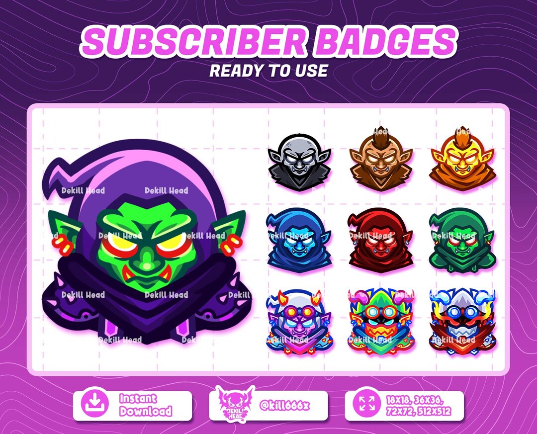 Goblin Sub Badges | Twitch Subscriber Badges | Cool Goblin Twitch ...