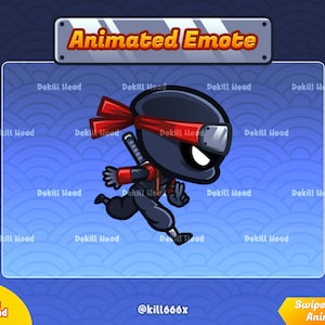 Running Black Ninja | Animated Emote | Gif | Stream Alerts | Twitch ...