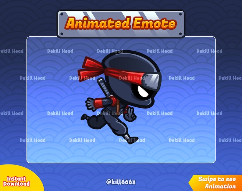 Running Black Ninja | Animated Emote | Gif | Stream Alerts | Twitch ...