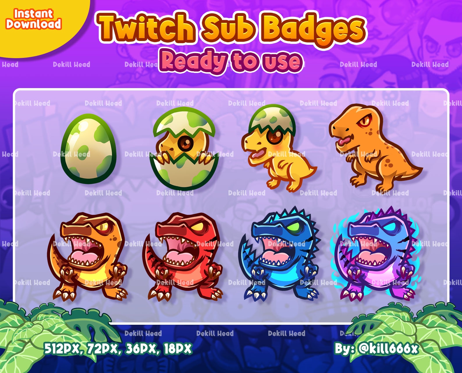 8 Sub Badges | Dinosaur Badges | T-rex | Tyrannosaurus | Egg | Baby ...