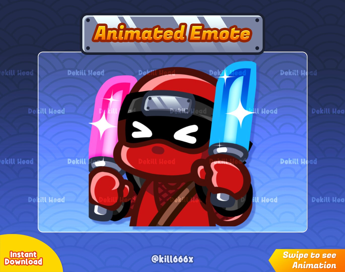 Red Ninja Glow Stick | Light Stick | Animated Emote | Gif | Stream ...
