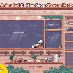 Animated Coffee Shop Overlay Screen Mega Pack | Stream Alerts | Twitch ...