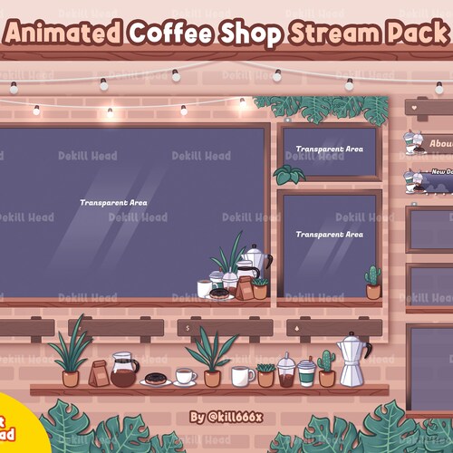 Animated Coffee Shop Overlay Screen Mega Pack Stream Alerts - Etsy